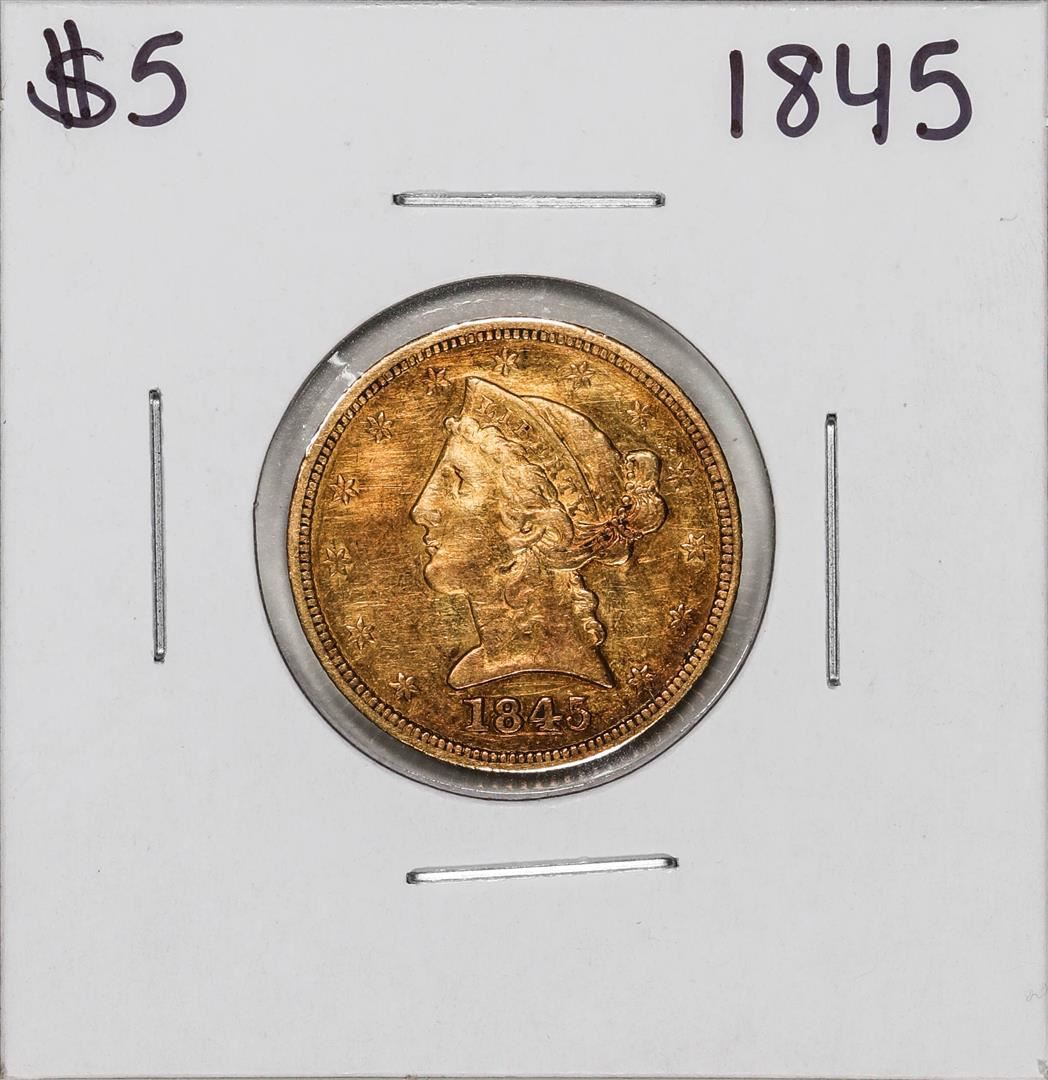 1845 $5 Liberty Head Half Eagle Gold Coin