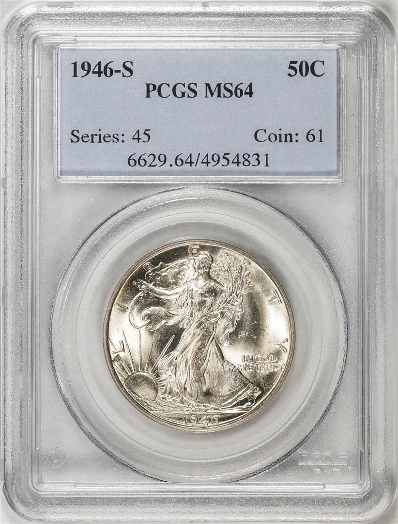1946-S Walking Liberty Half Dollar Coin PCGS MS64