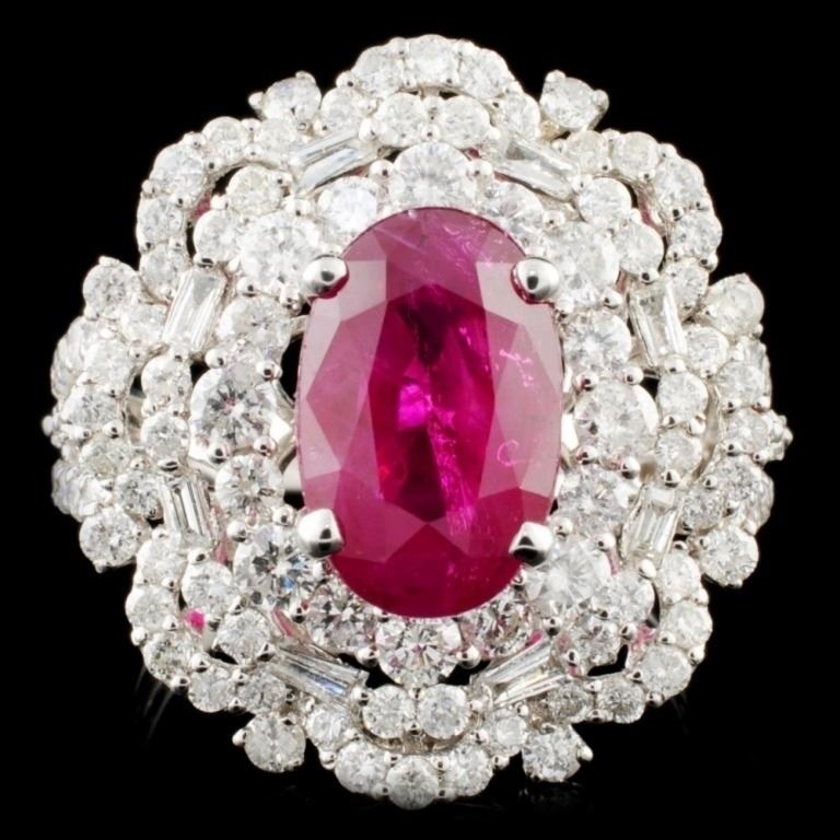 18K Rose Gold 1.93ct Sapphire & 0.98ct Diamond Rin