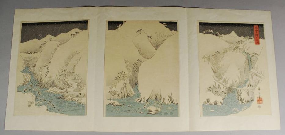 Ando Hiroshige (Japanese, 1797-1858) Mountains and Rivers on the Kiso ...