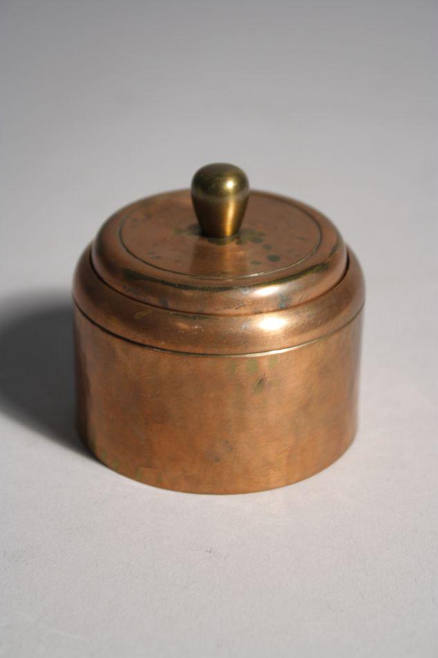 A Roycroft Copper, Brass and Glass Ink Well.