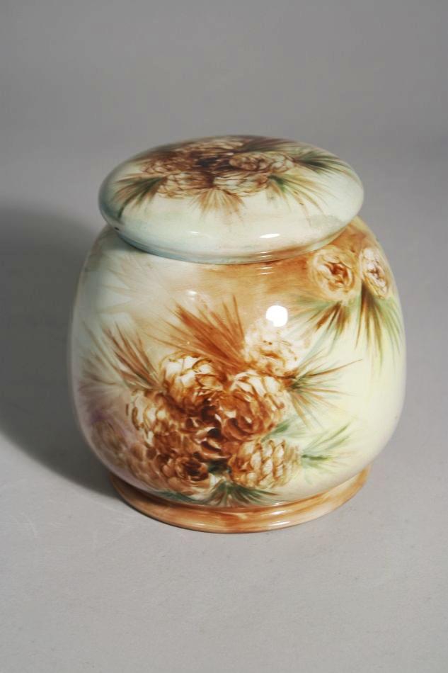 An American Belleek Porcelain Tobacco Jar.