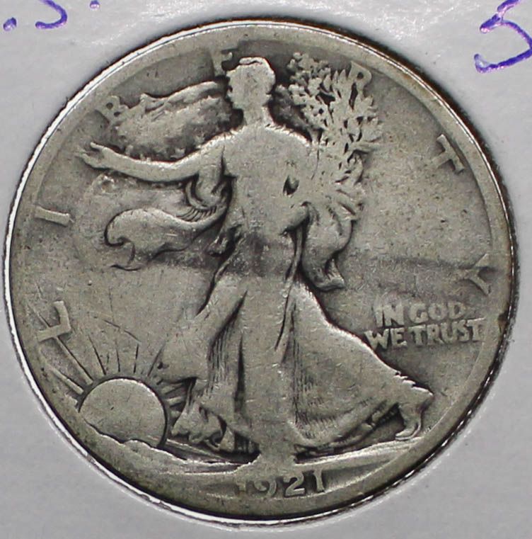 USA 1921 S STANDING LIBERTY 50 CENT COIN
