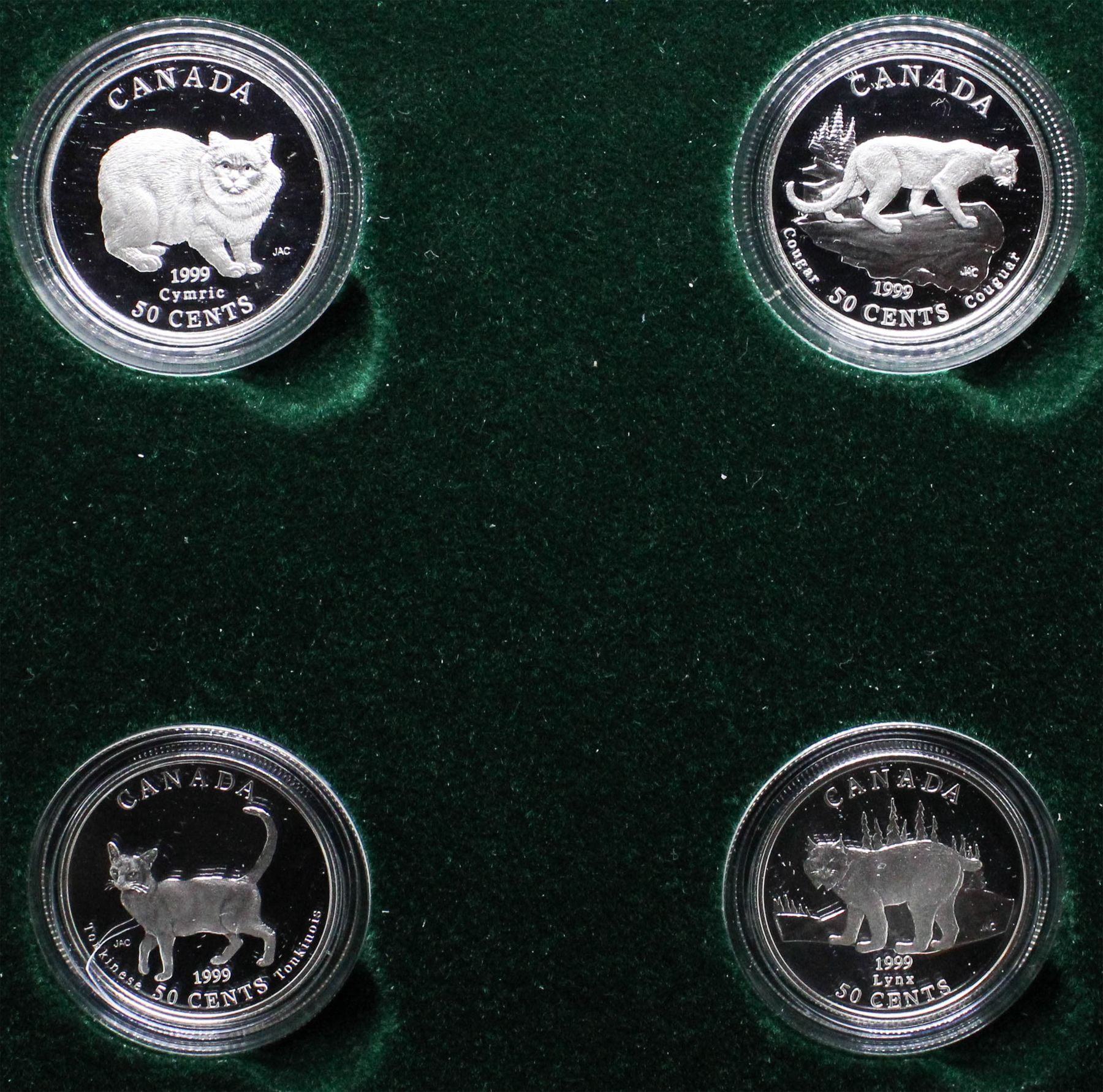 1999 SILVER CANADIAN FOUR COIN 50 CENT SET