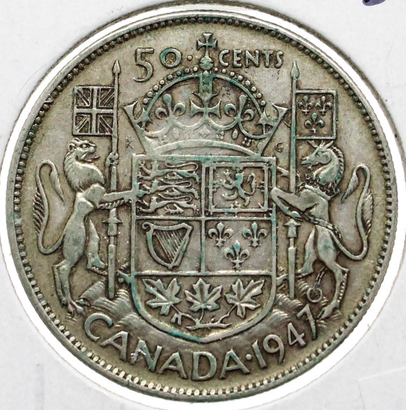 1947 CANADIAN SILVER 50 CENT COIN