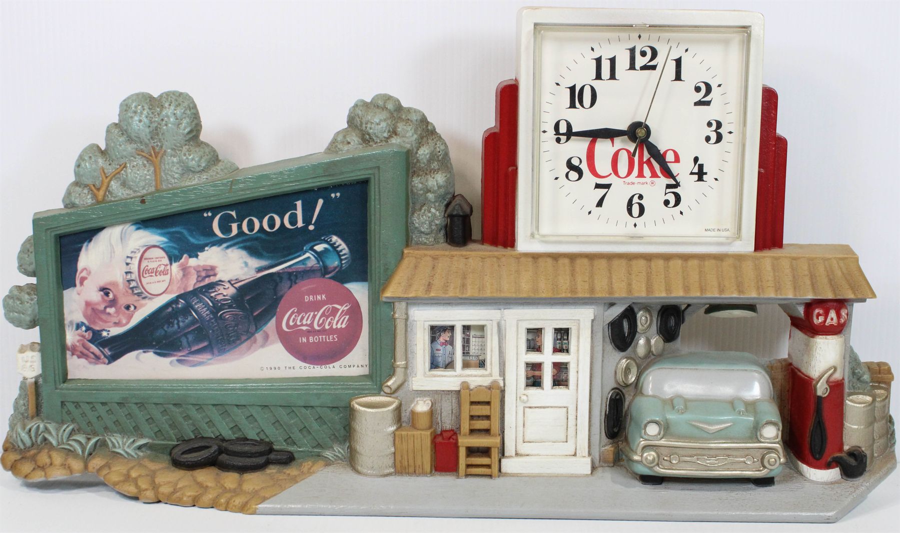 VINTAGE COCA-COLA CLOCK, MADE IN USA