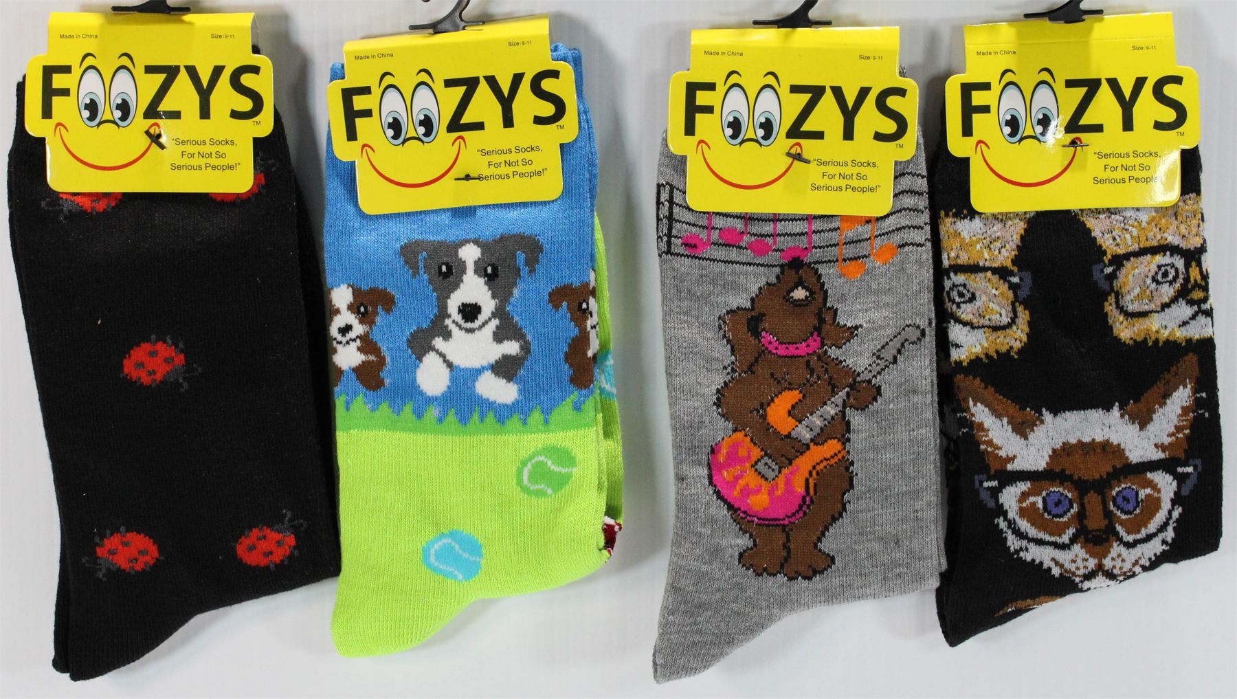 FOOZYS NOVELTY SOCKS - LADY BUGS, DOGS AND CATS