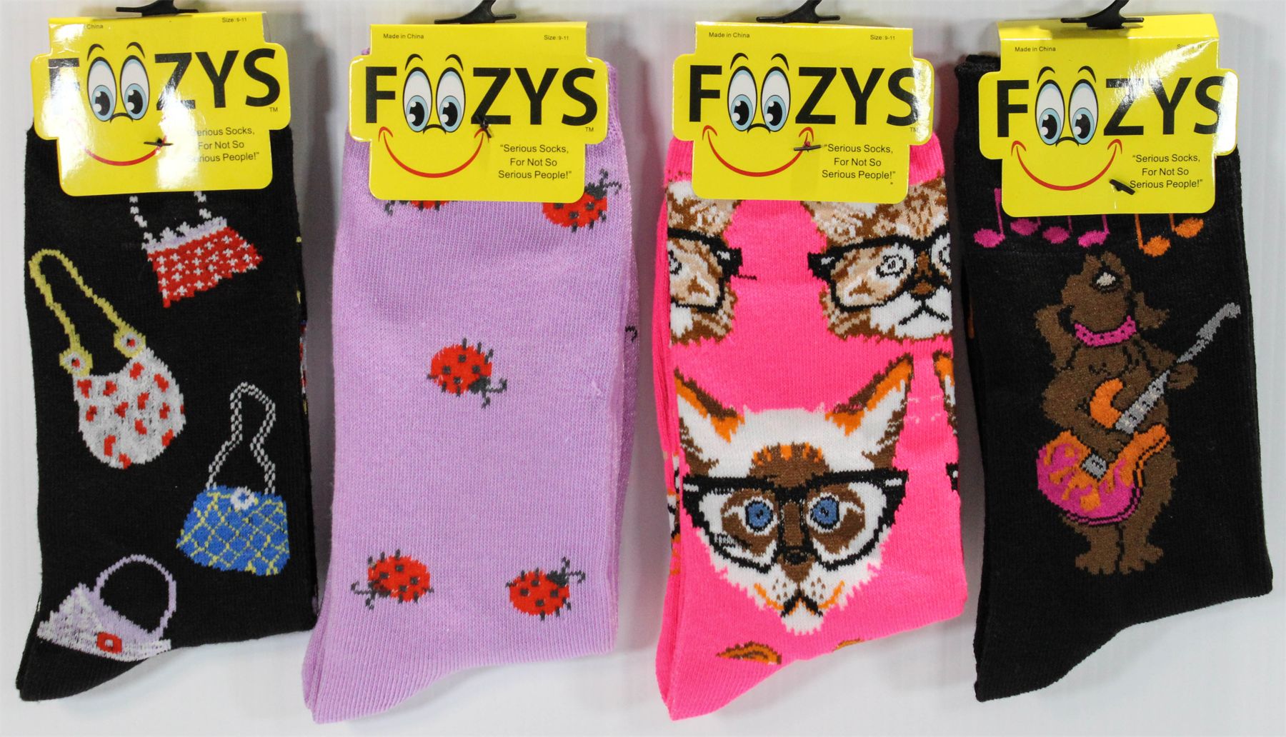 FOOZYS SOCKS - PURSES, LADY BUGS, CAT AND DOG