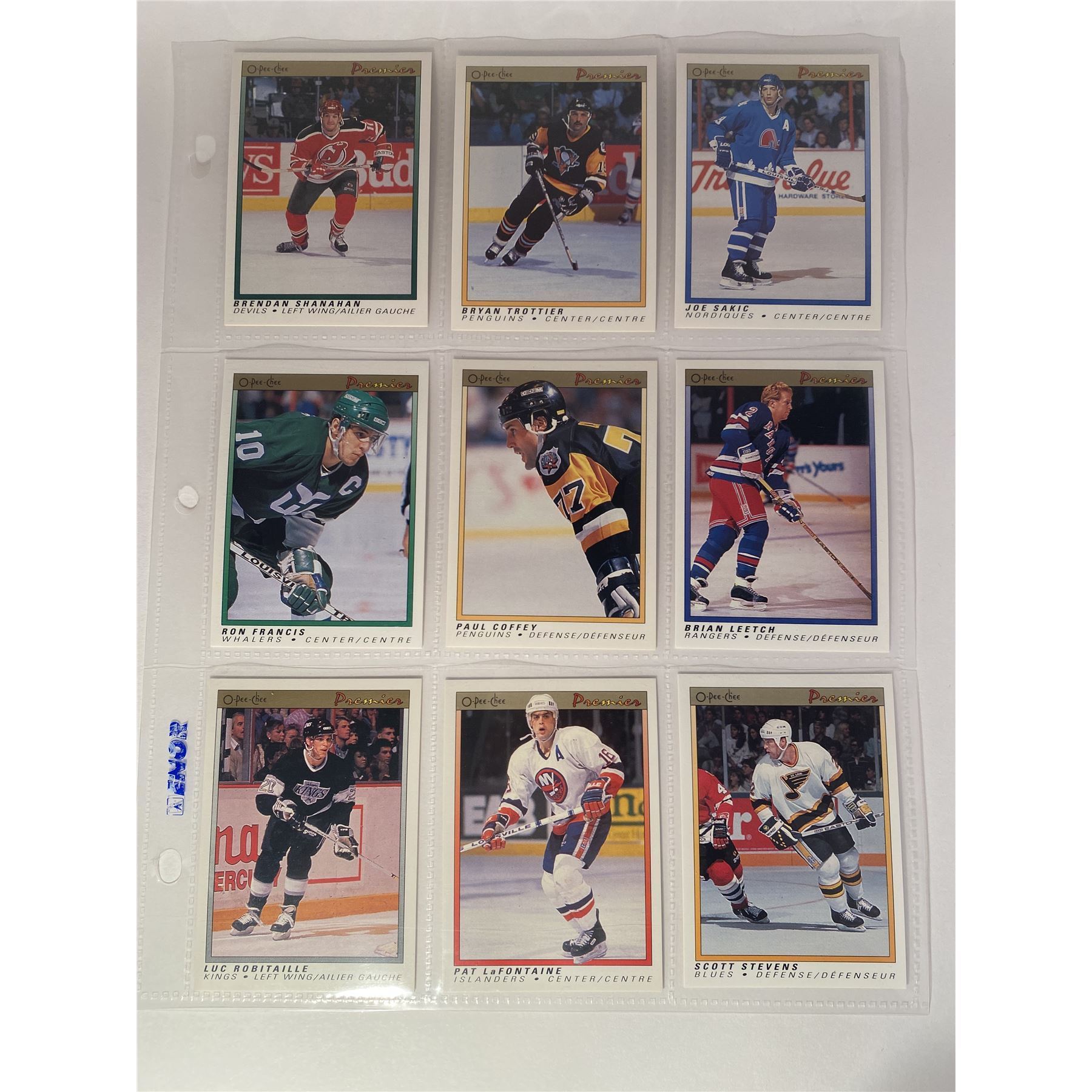 1990-91 O-PEE-CHEE PREMIER NHL Hall of Fame bundle (9 cards)