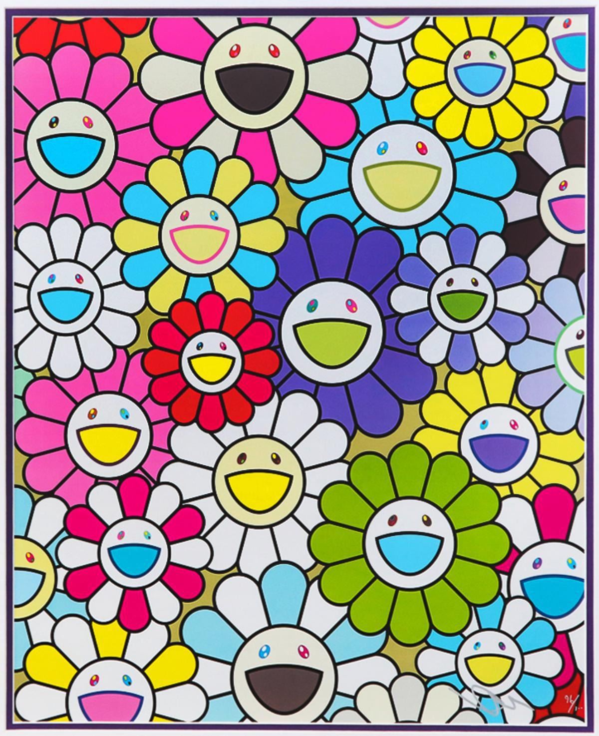 Takashi Murakami- Offset Lithograph "Small Flower Paintings: Pink ...