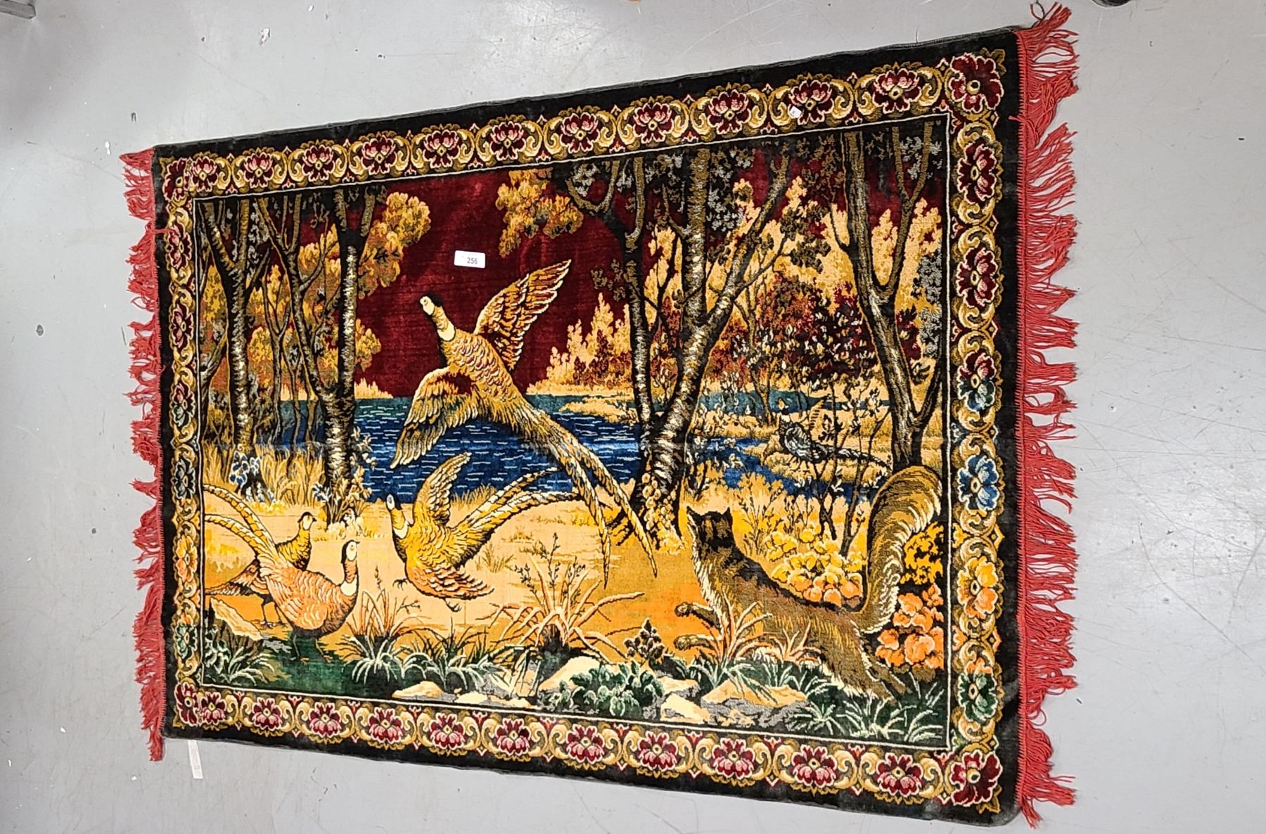 LARGE VINTAGE PHEASANT TAPESTRY LARGE VINTAGE PHEASANT TAPESTRY