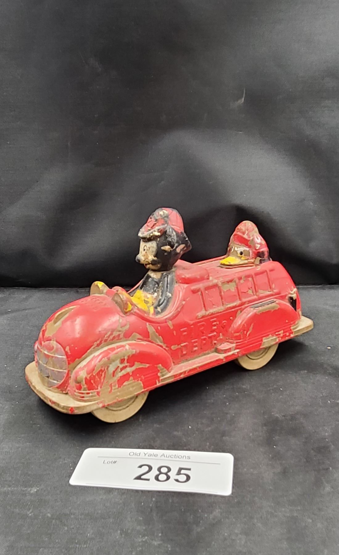 VINTAGE MICKEY MOUSE FIRE DEPT FIRE TRUCK TOY