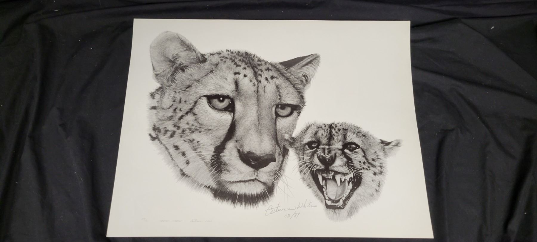 AMAZINGLY LIFELIKE "CHEETAH, CHEETAH" 1987 SIGNED LTD ED. PRINT BY ...