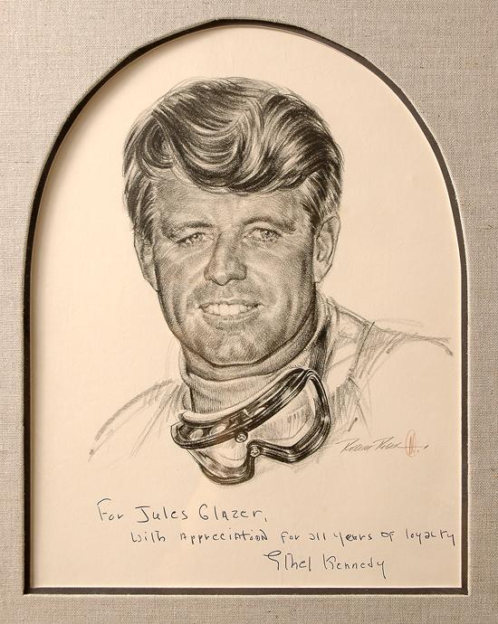 (Kennedy, Robert F.) Original Pencil Drawing of RFK