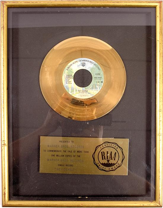 Shaun Cassidy - RIAA Certified Gold Record For Hey Dean