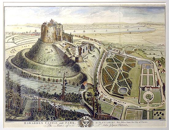 W. H. Toms. Hawarden Castle and Park, in Flintshire, Five Miles from ...