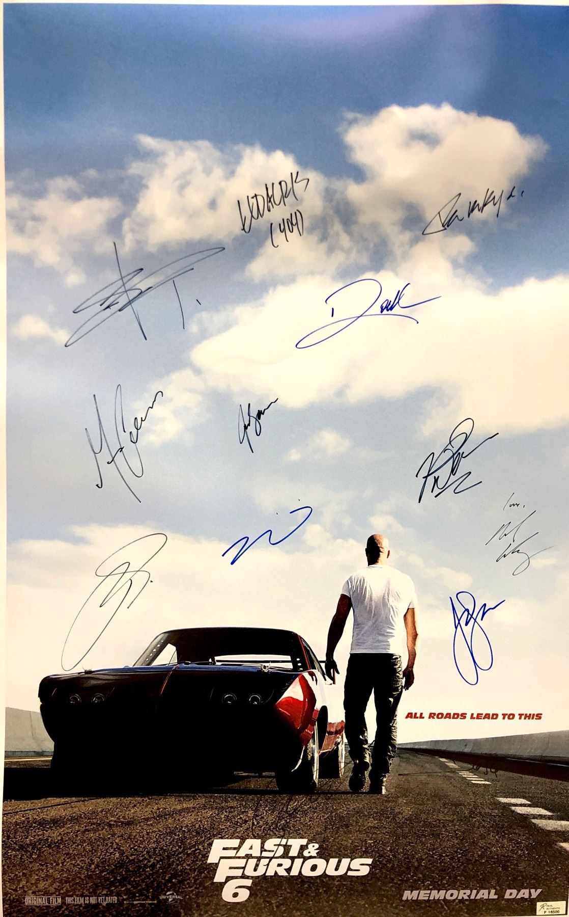 Autograph Signed Fast and Furious 6 Poster