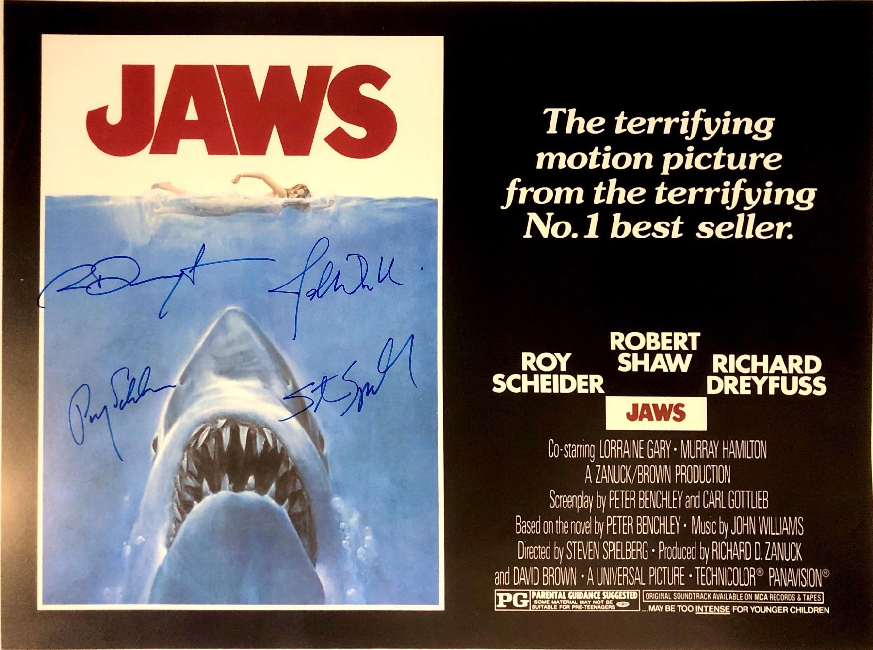 Autograph Signed Jaws Poster