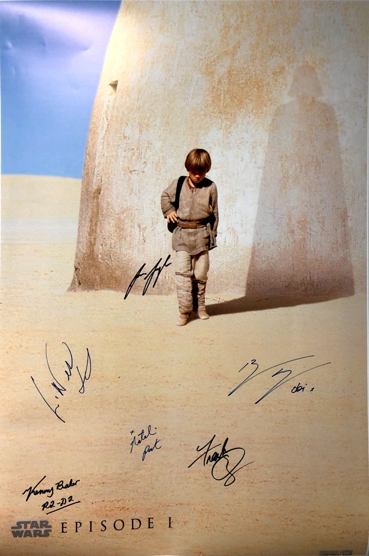 Autograph Signed Star Wars Phantom Menace Poster