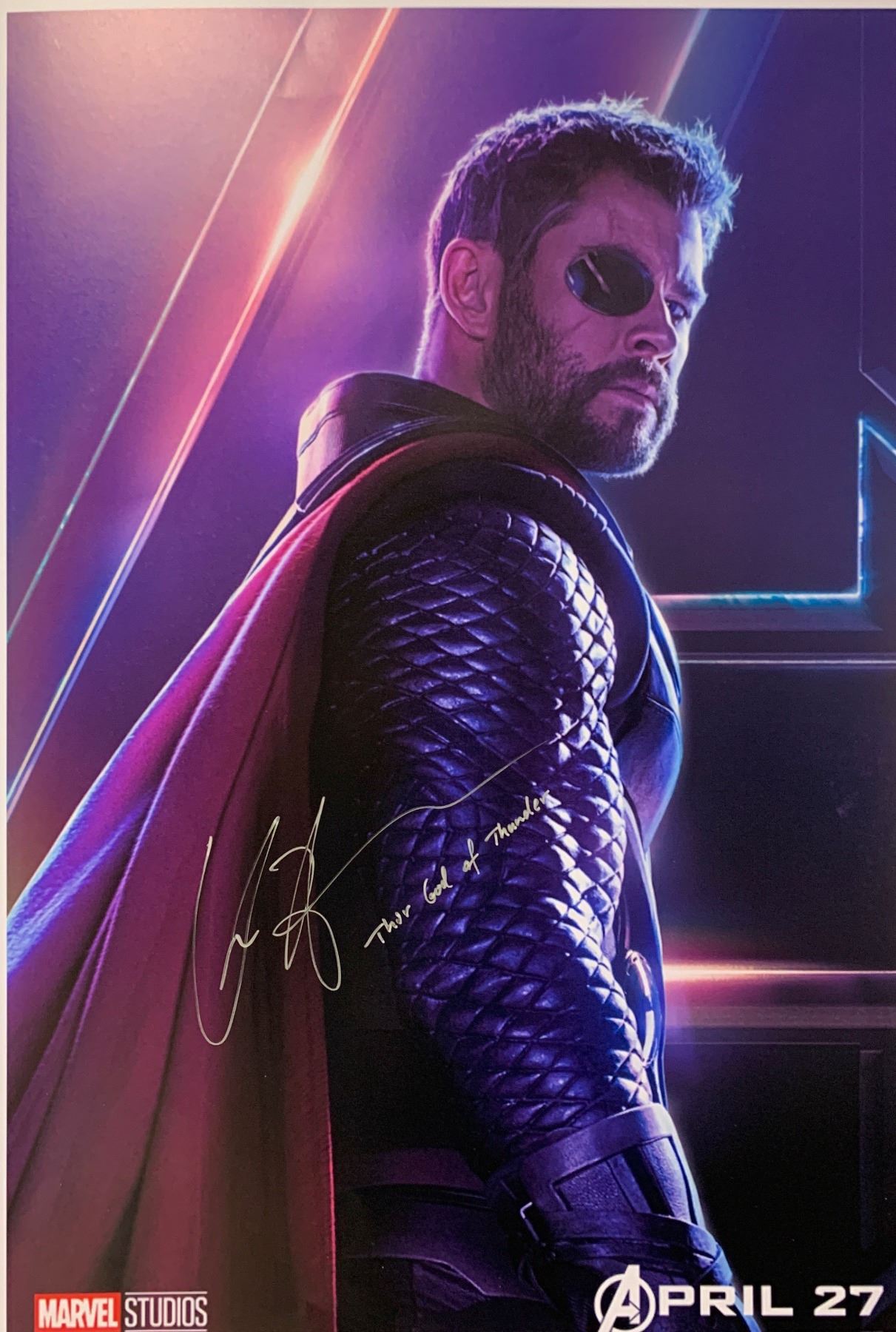 Chris Hemsworth Autograph Signed Avengers Poster