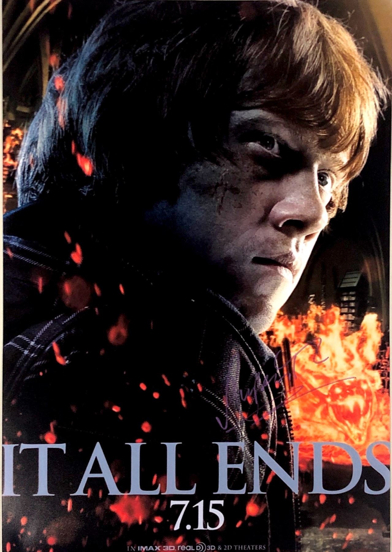 Harry Potter Rupert Grint Autograph Signed Poster