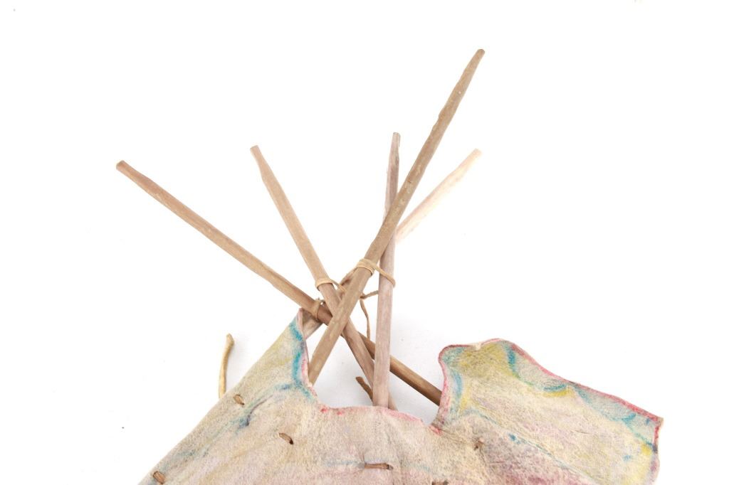 Sioux Pictorial Painted Hide Model Tipi c. 1900-