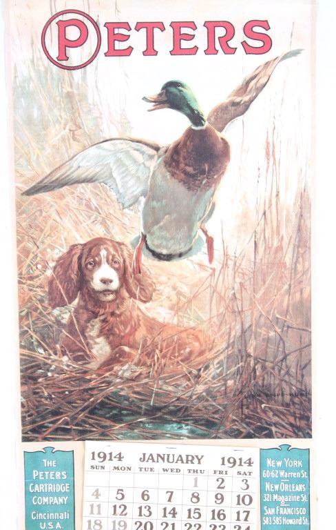 The Peters Cartridge Company Calendar Circa 1914