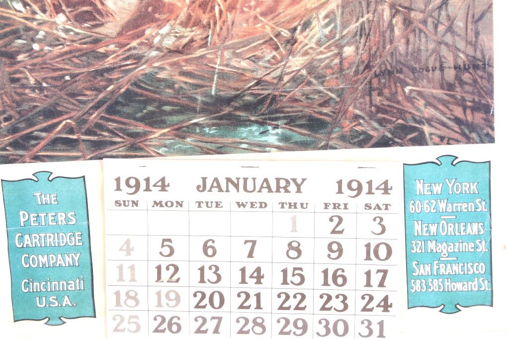 The Peters Cartridge Company Calendar Circa 1914