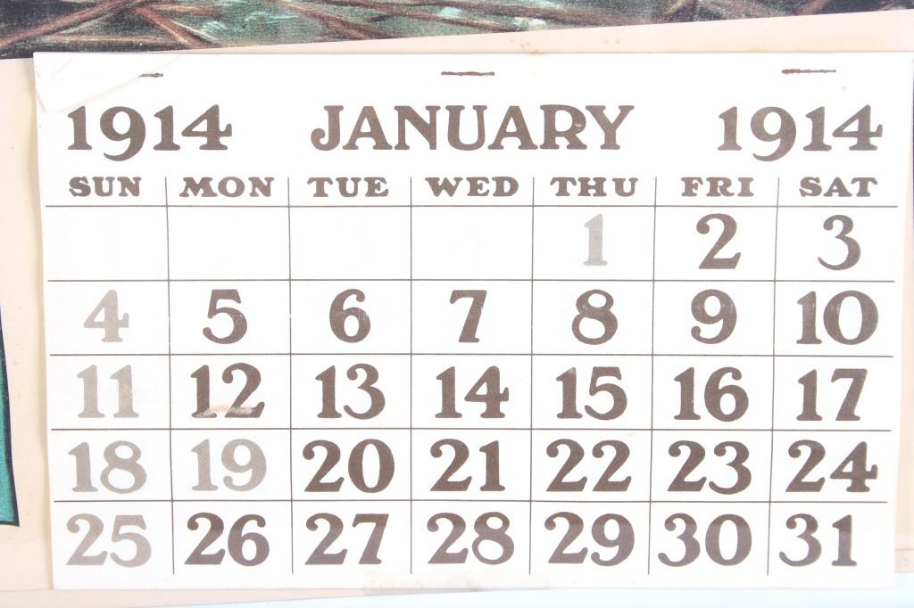The Peters Cartridge Company Calendar Circa 1914