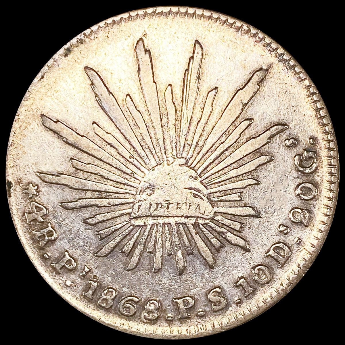 1868 Mexico Silver 4 Reales LIGHTLY CIRCULATED