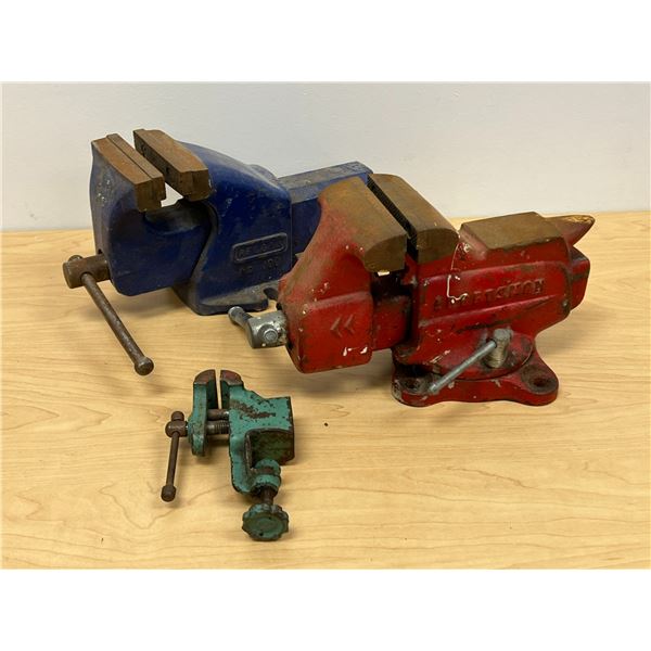 3 Vices - Record No. 100 Bench Vice / Craftsman 506-51801 Swivel base ...