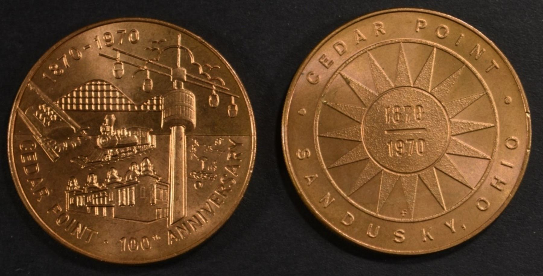 1870-1970 CEDAR POINT 100TH ANNIVERSARY COINS