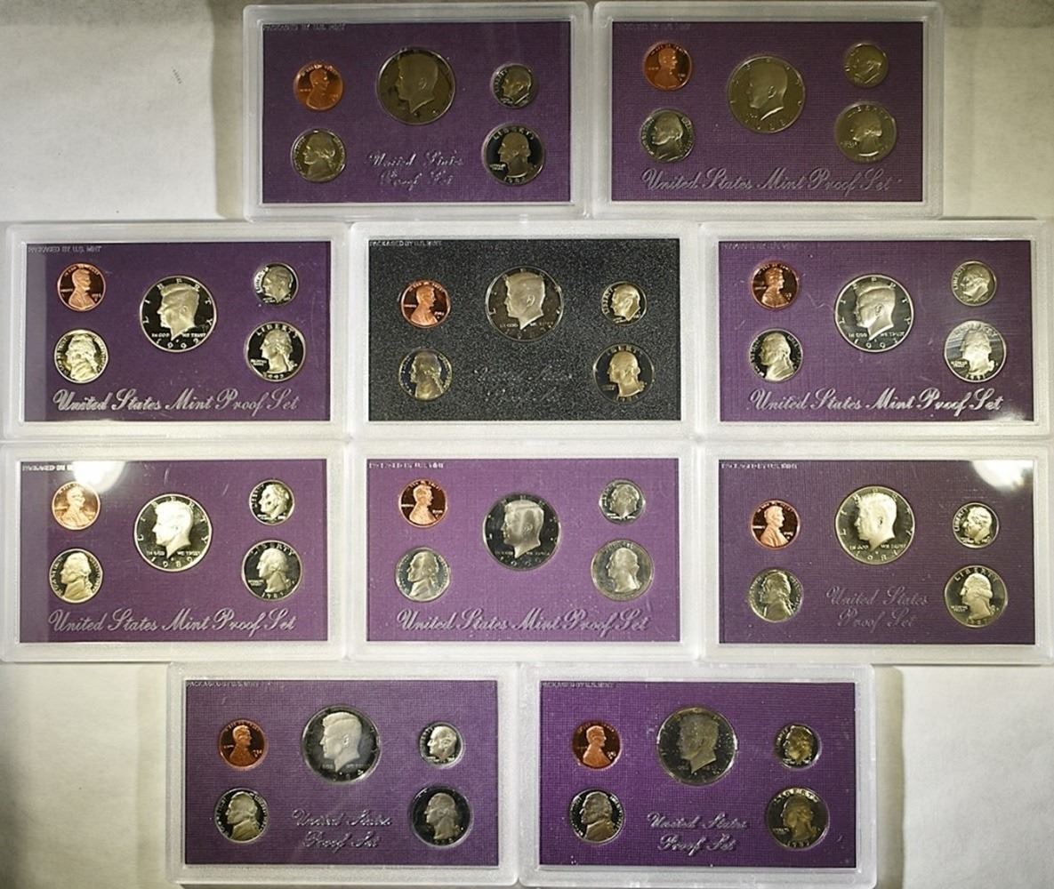1983-92 PROOF SETS WITHOUT OUTSIDE BOXES