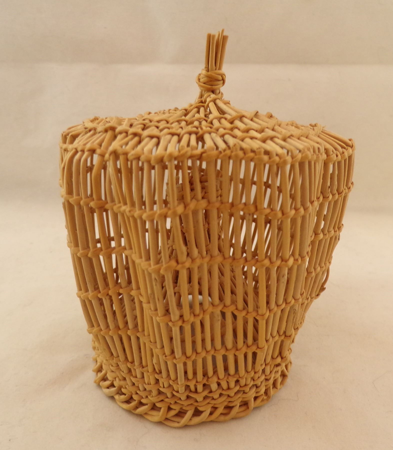 Native American Yurok Miniature Eel Fish Trap Basket