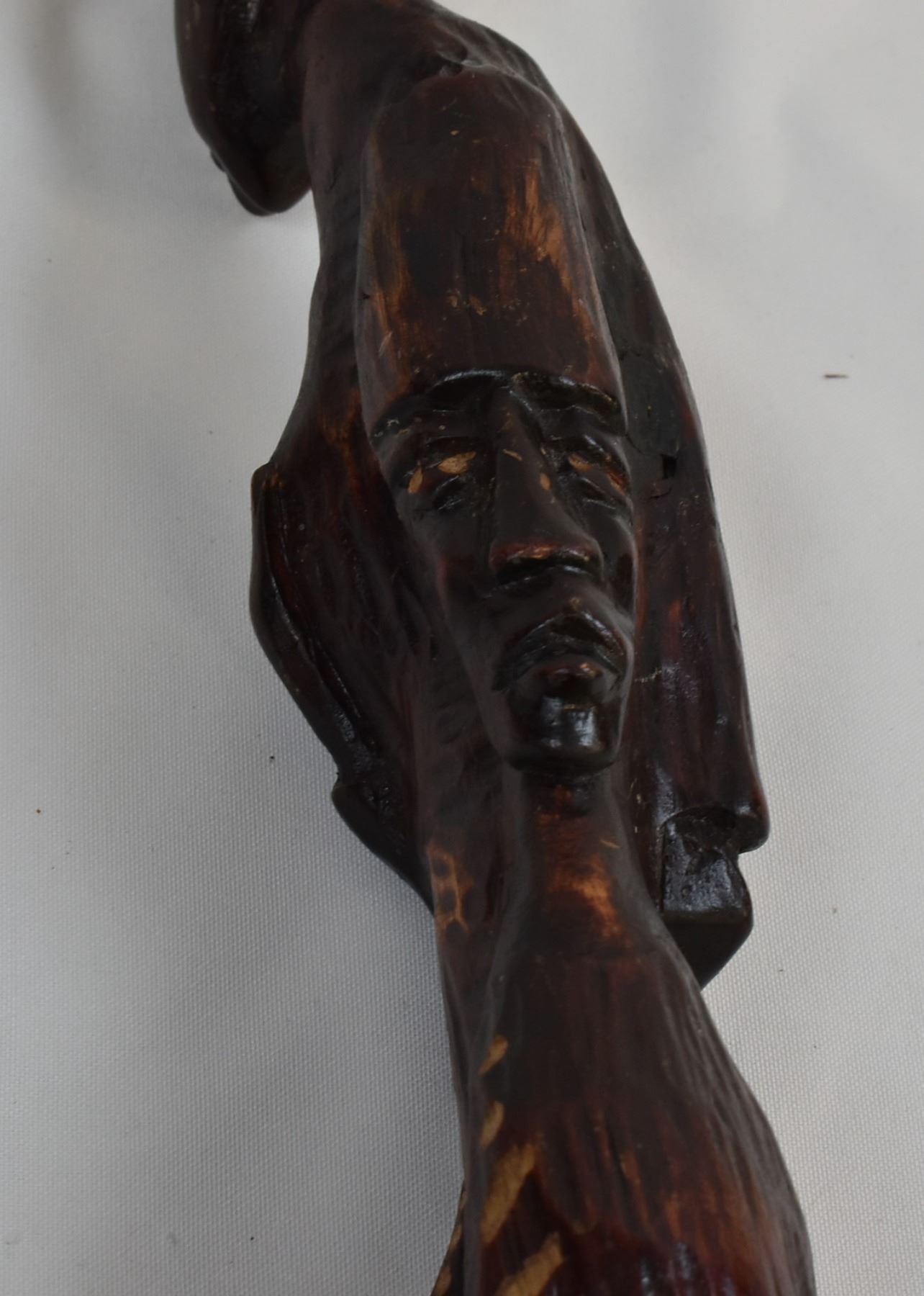African Carved Wood Walking Stick