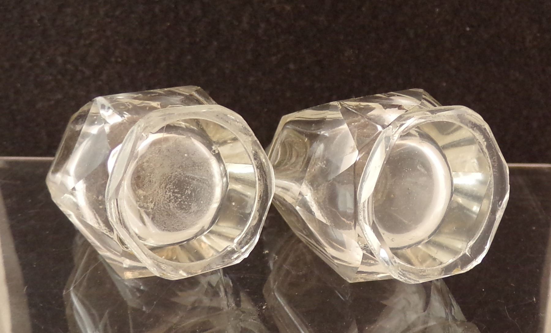 Vintage Faceted Glass Salt and Pepper Shakers
