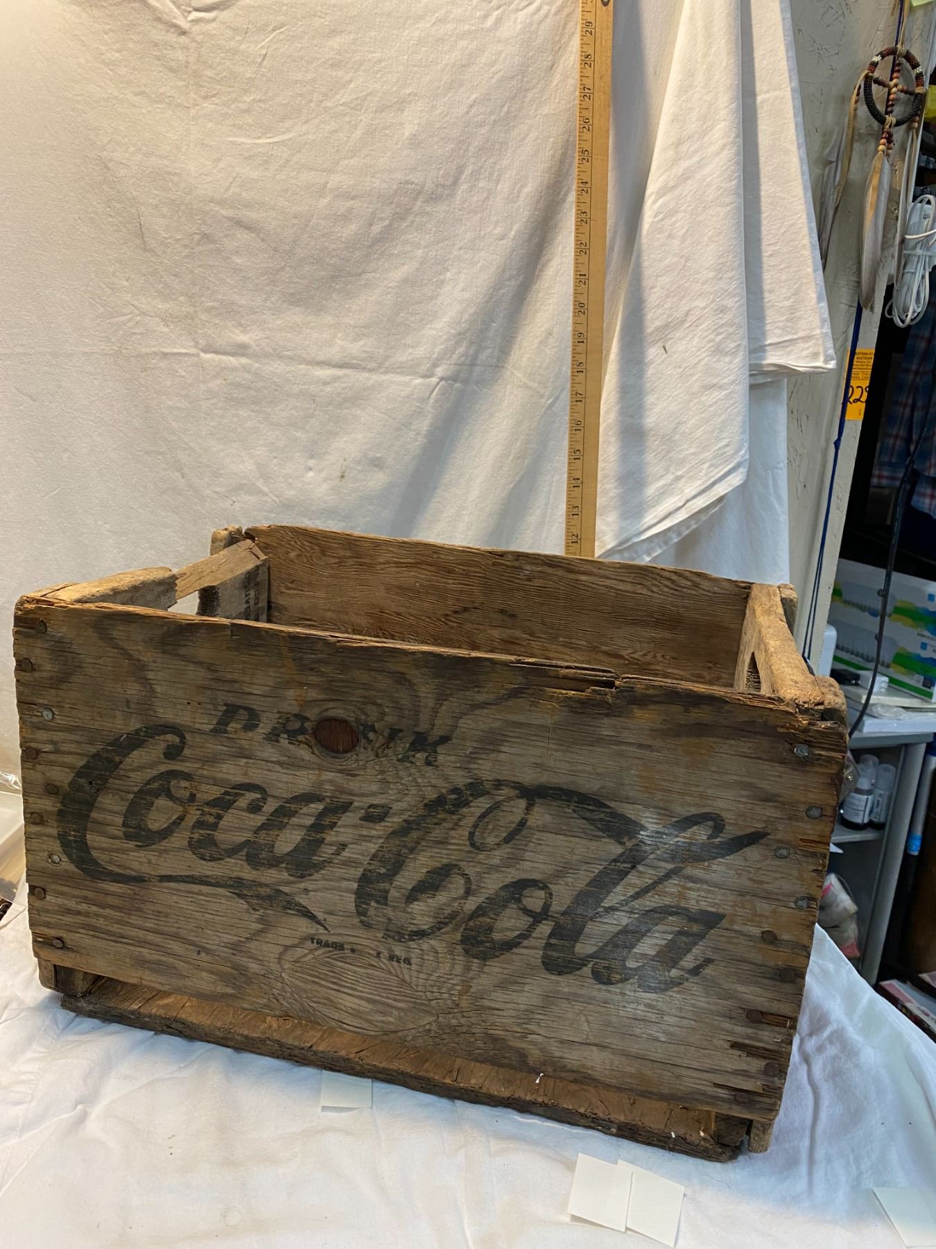 Rustic wood Coca-Cola crate