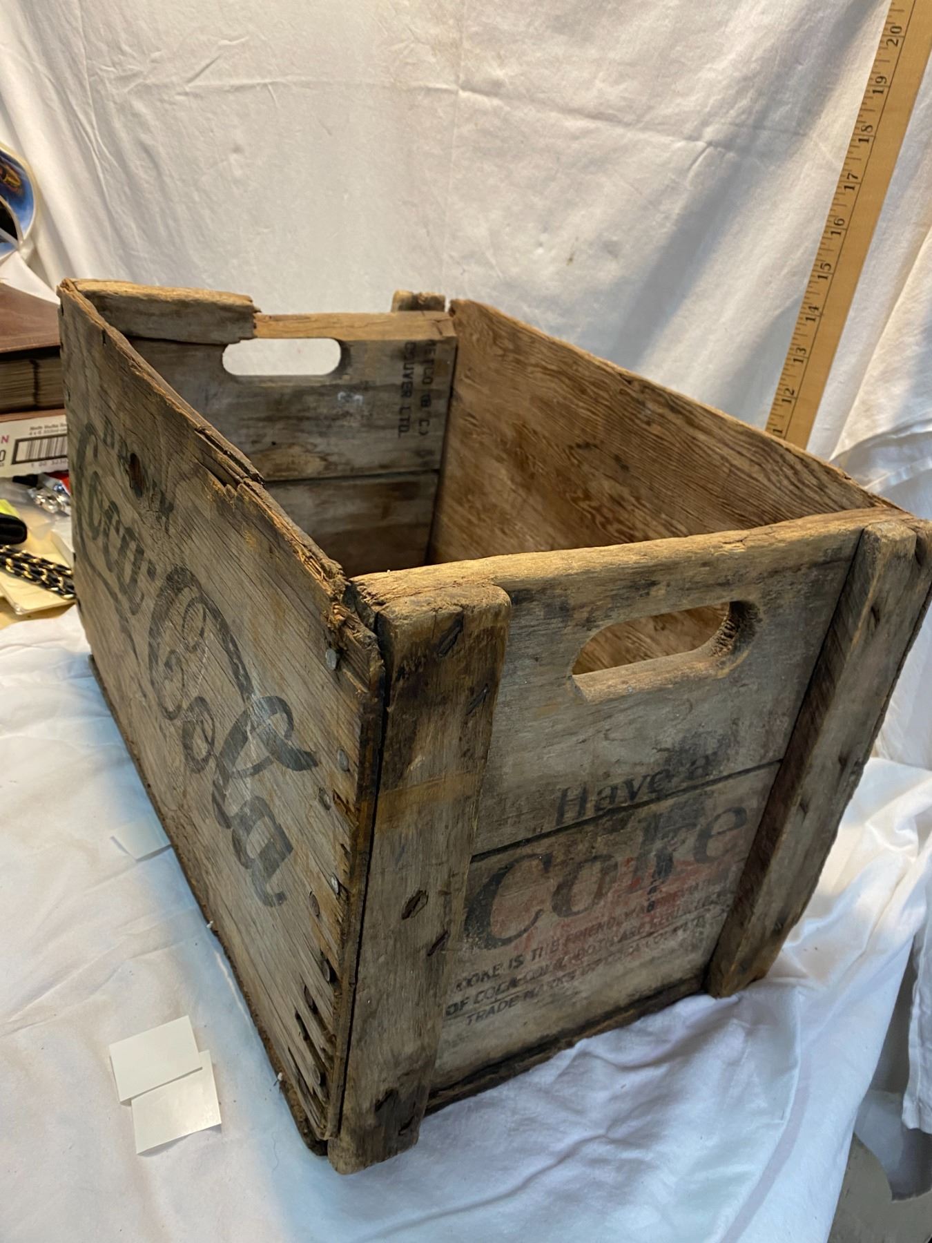 Rustic wood Coca-Cola crate