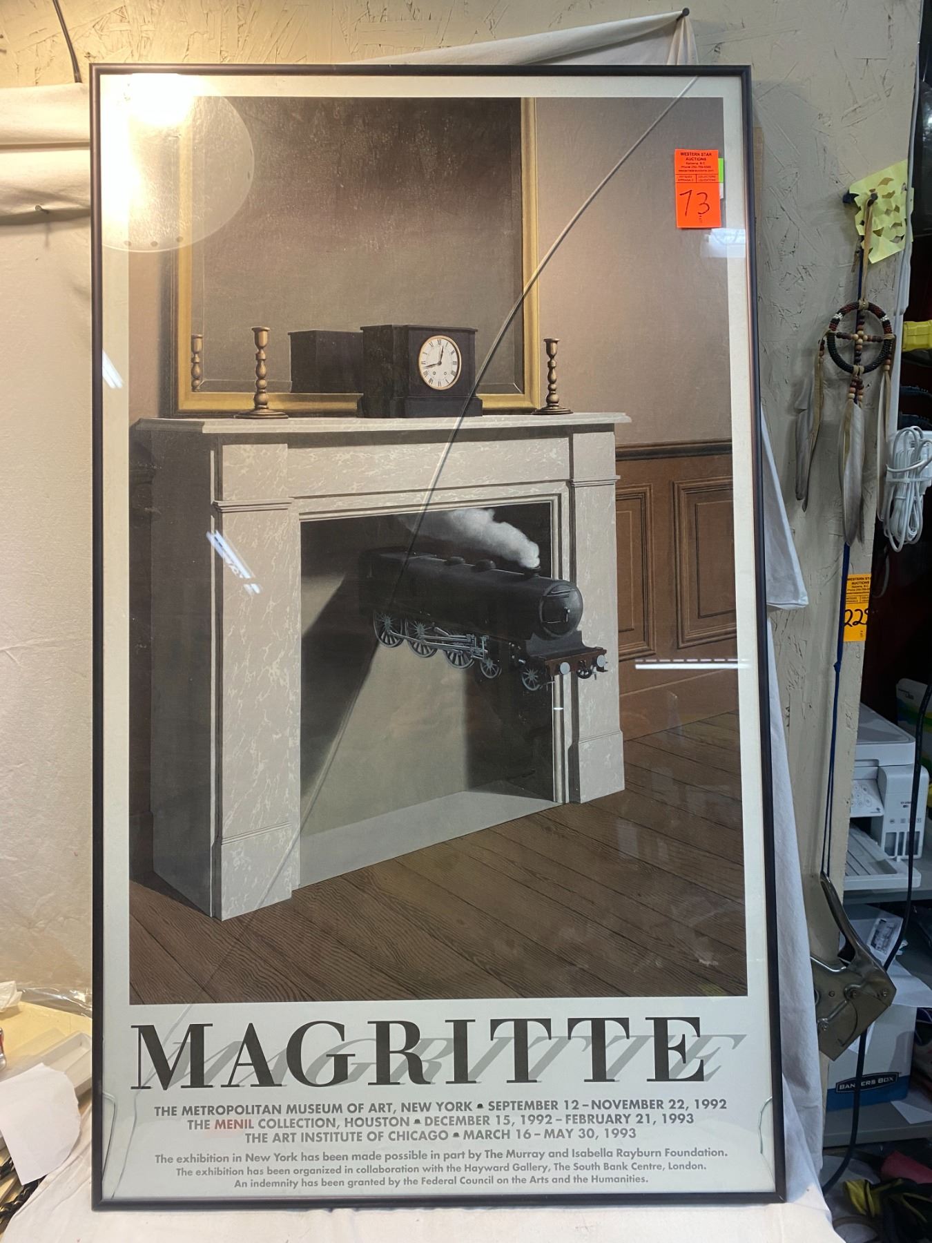 Magritte wall hanging glass broken