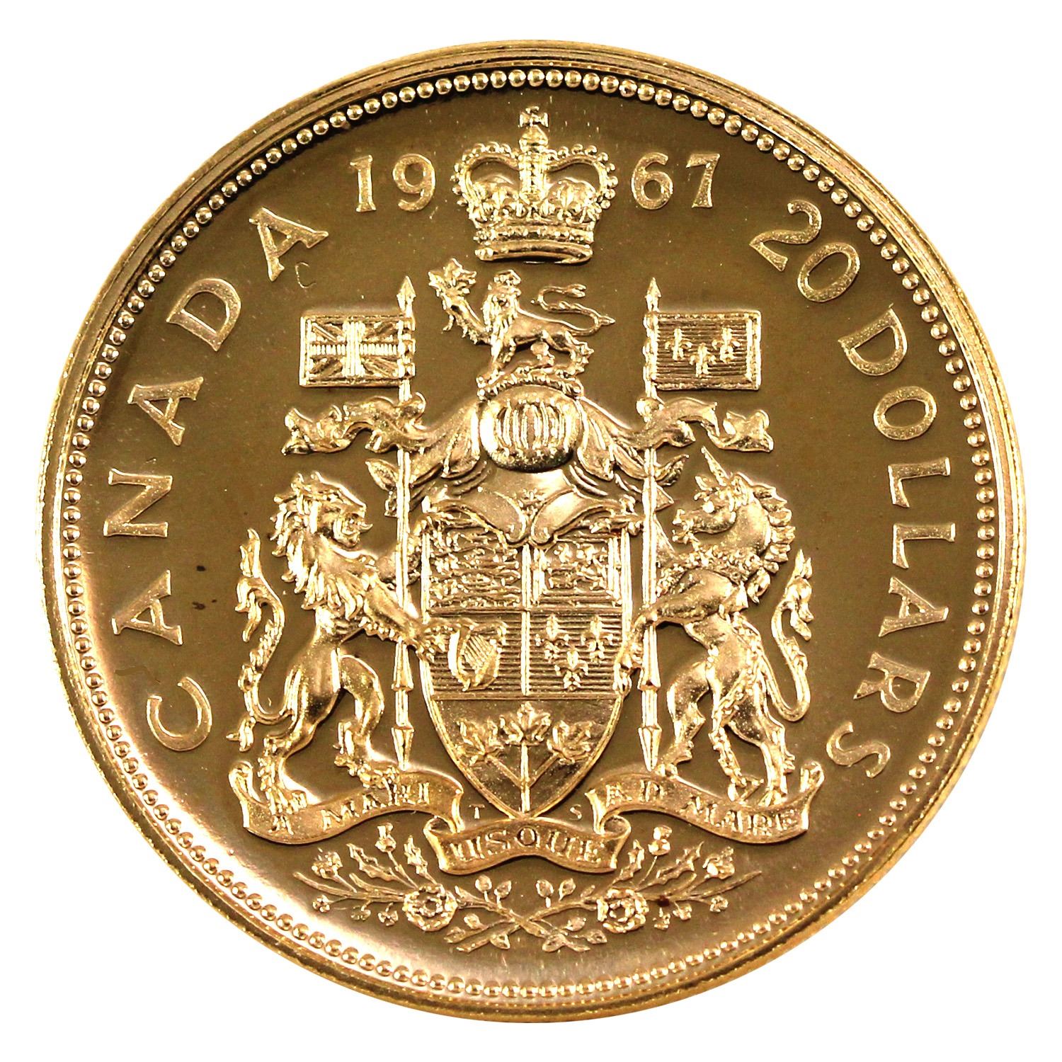 Canada Gold 1967 $20 Centennial Specimen