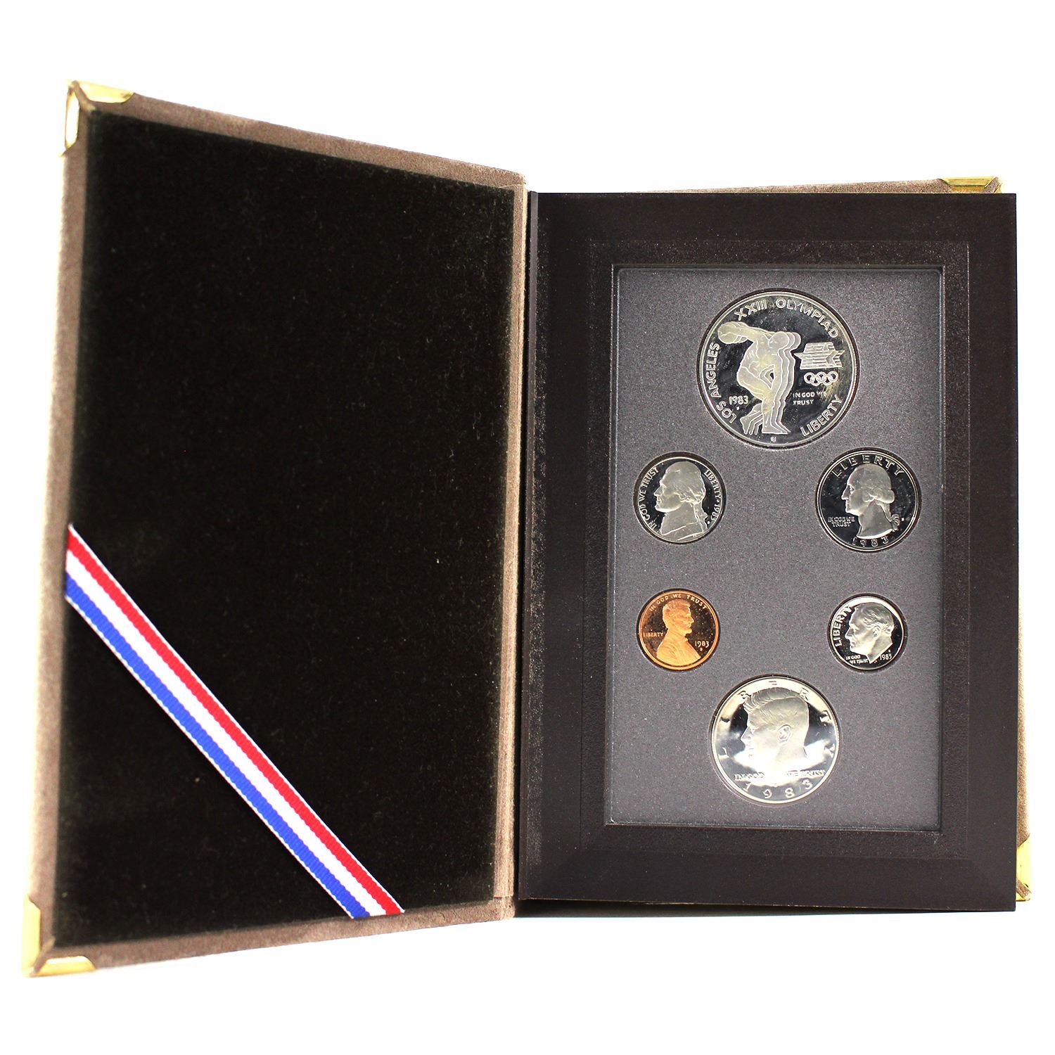 USA 1983 6-coin Prestige Set. Includes Los Angeles Olympics .900 Silver ...
