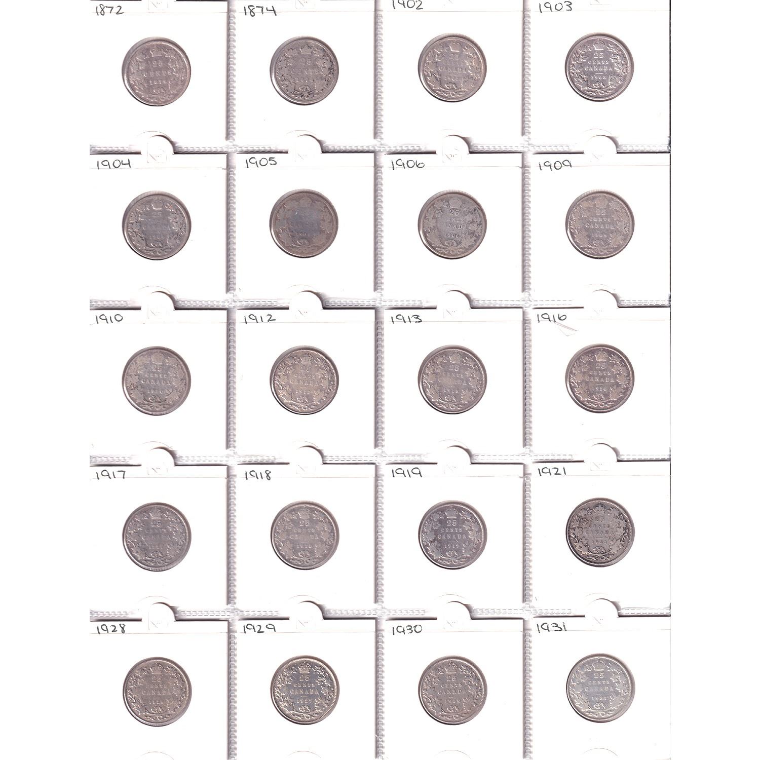 *25-cent 1872-2010 Estate Lot Collection Housed in White 3-Ring Binder ...
