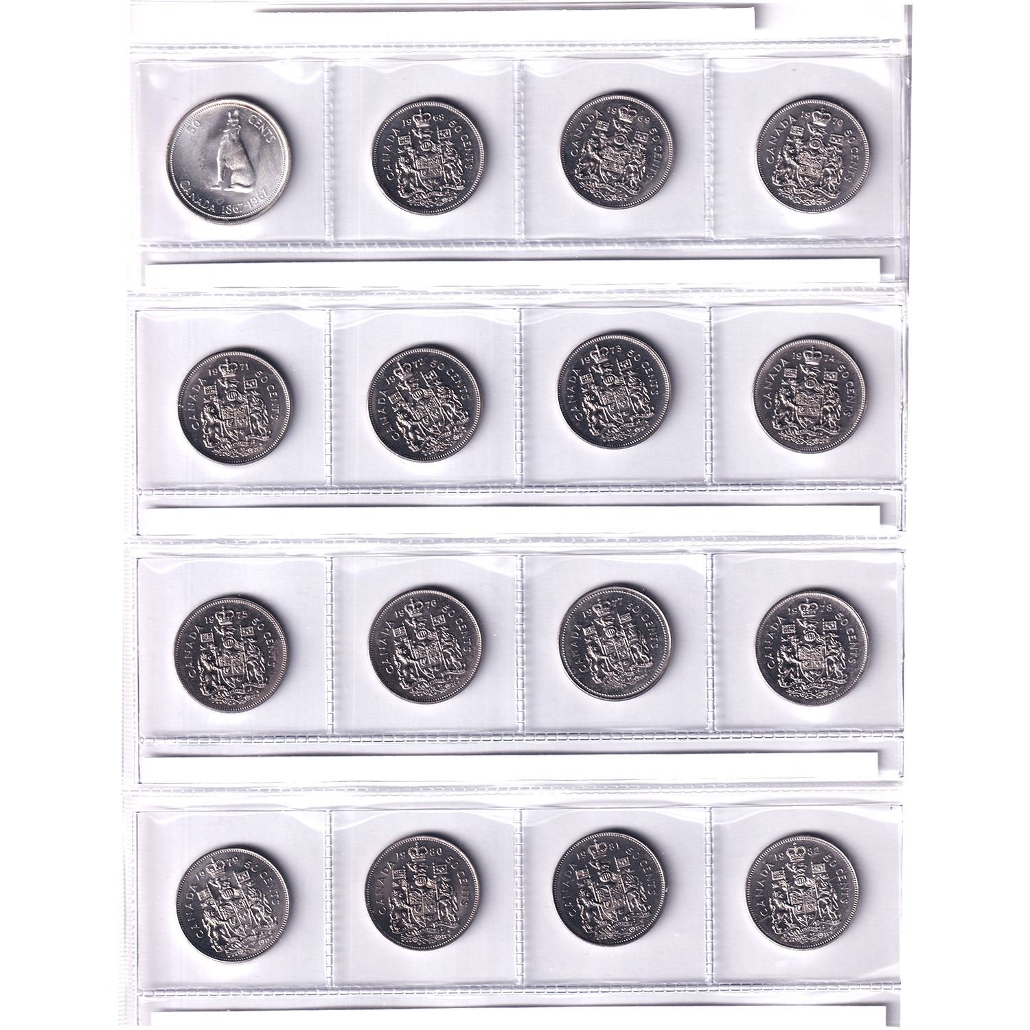 50-cent 1967-2022 Estate Lot Collection Housed in Uni-Safe Coin Album ...