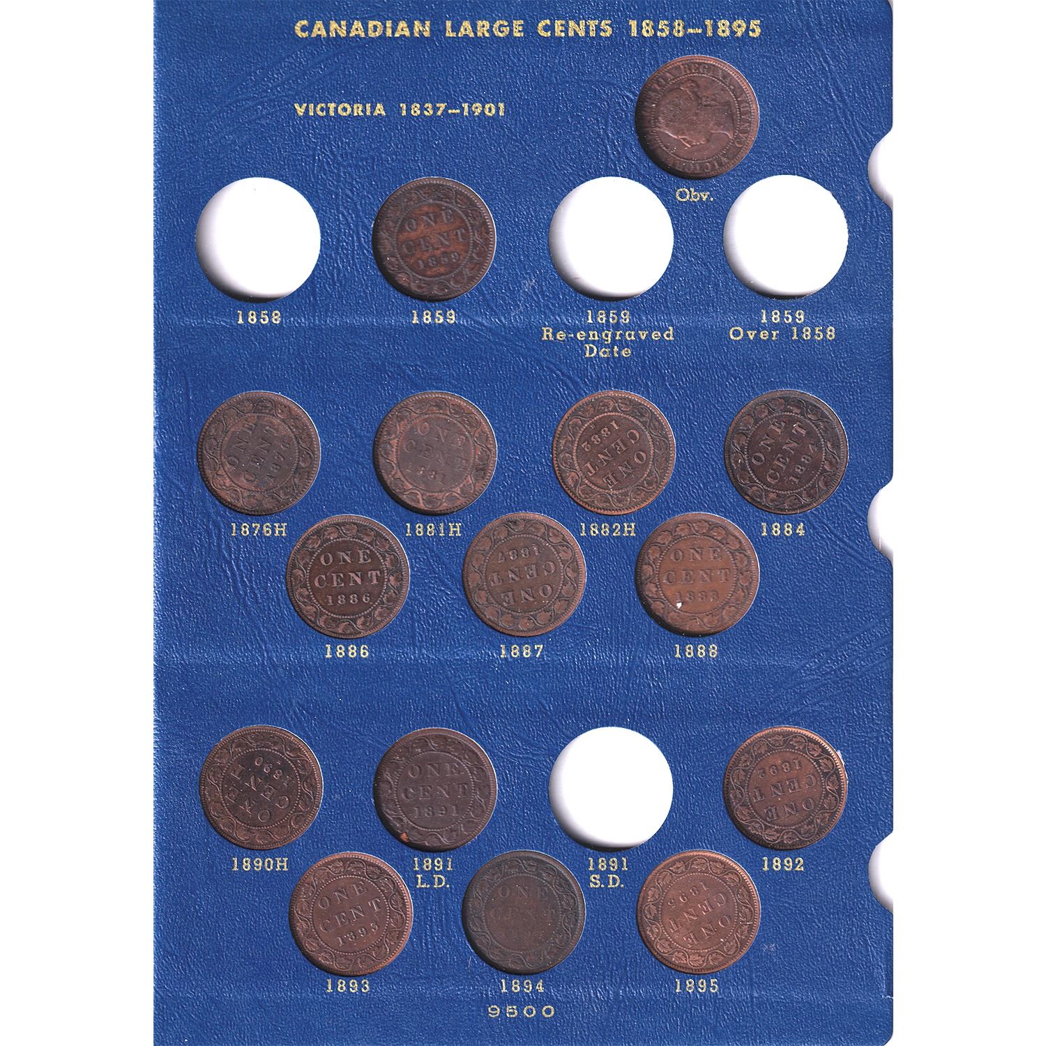1-cent 1859-1920 Canadian Large Cents Housed in Whitman Coin Album. 43 ...