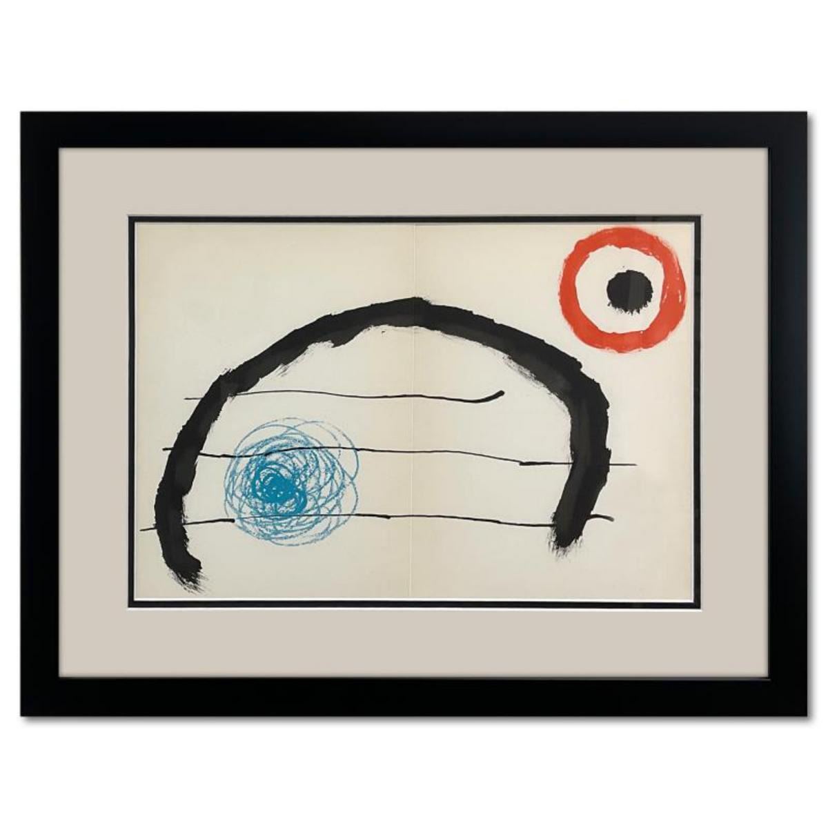 Joan Miro (1893-1983), Framed Lithograph with Letter of Authenticity.
