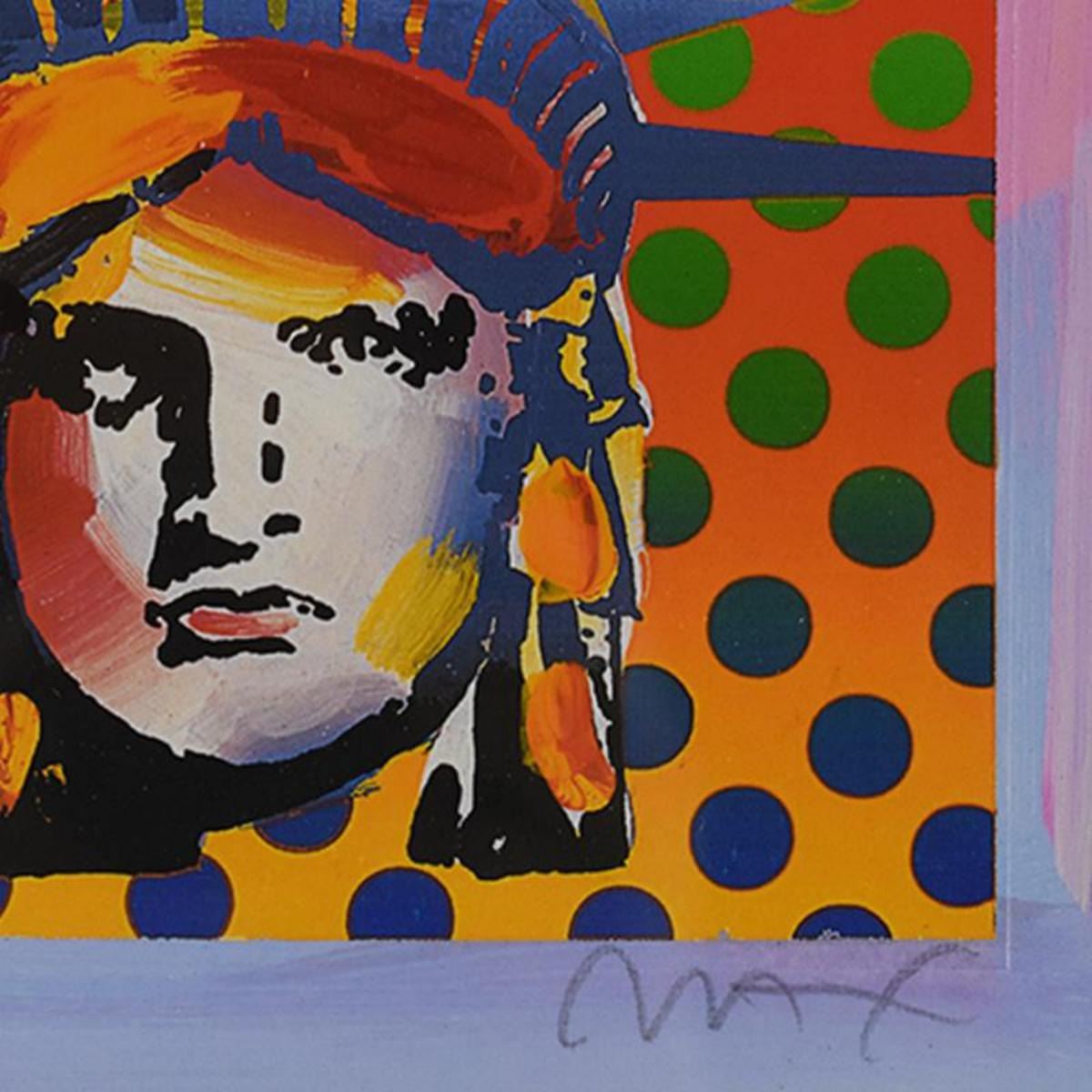 Peter Max, "Liberty Head" Framed Limited Edition Lithograph, Numbered ...
