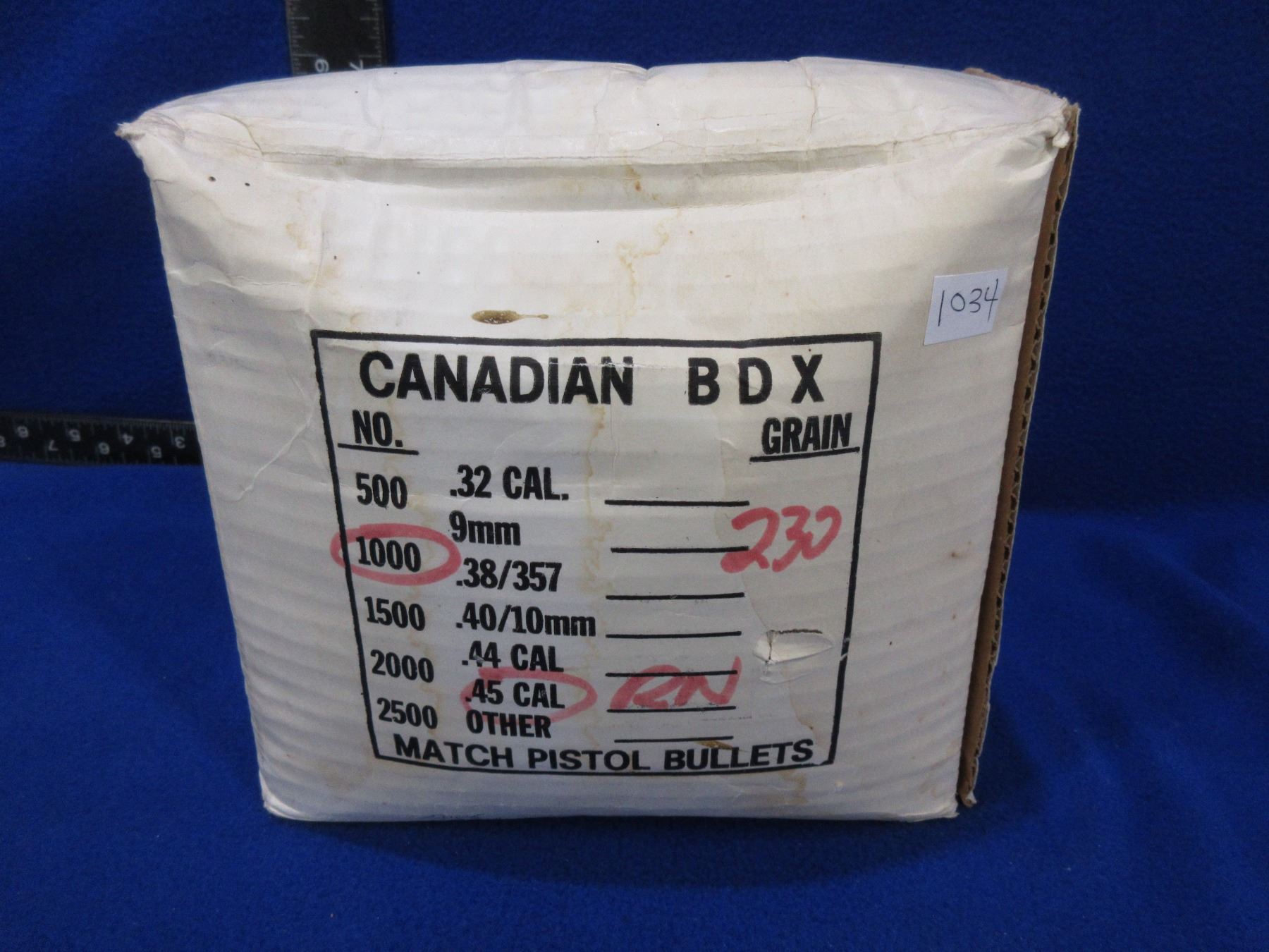 45 Cal. 230gr RN Canadian BDX Match Pistol Bullets