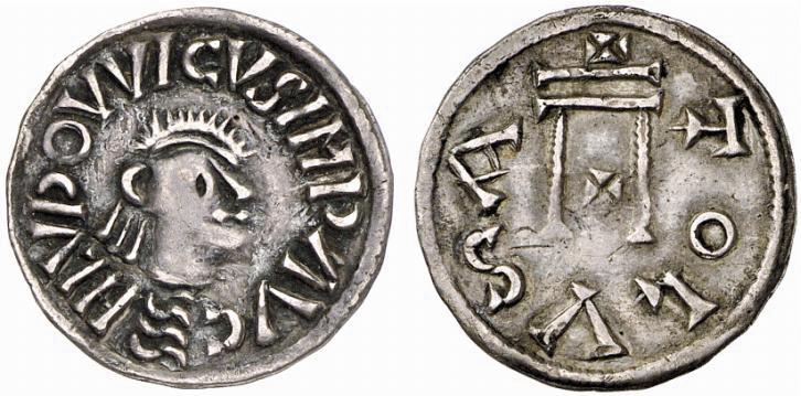 COINS OF THE CAROLINGIAN PERIOD. Denarius, Toulouse. AR 1.57 g ...