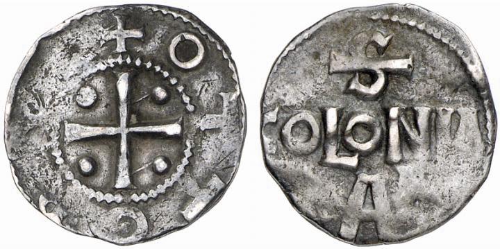 GERMANY. KÖLN, Royal mint. OTTO III, 983-1002. Denarius. AR 1.62 g ...