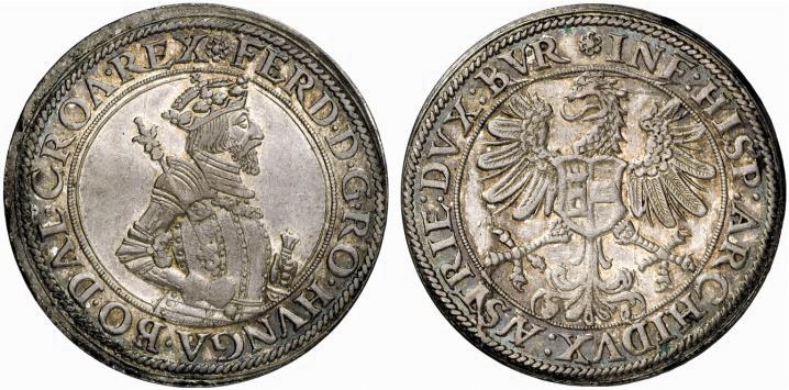 WORLD COINS. HOLY ROMAN EMPIRE. FERDINAND I, 1521-1564. Taler, Hall, n ...